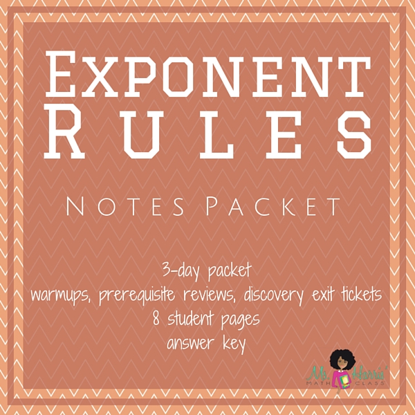 Exponent Rules Notes Packet PDF Exponent Rules Notes Packet PDF